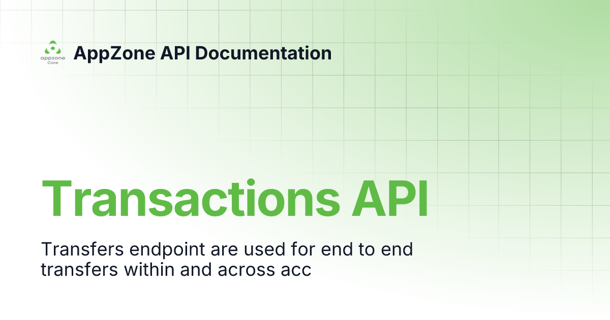 Transactions API | AppZone API Documentation