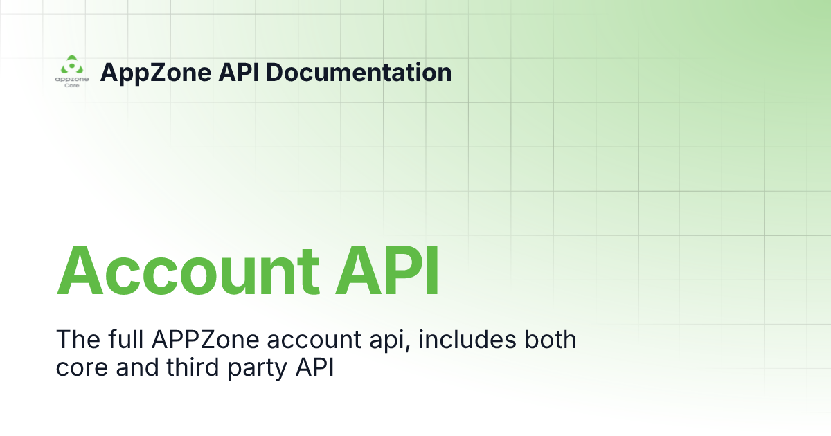 Account API | AppZone API Documentation