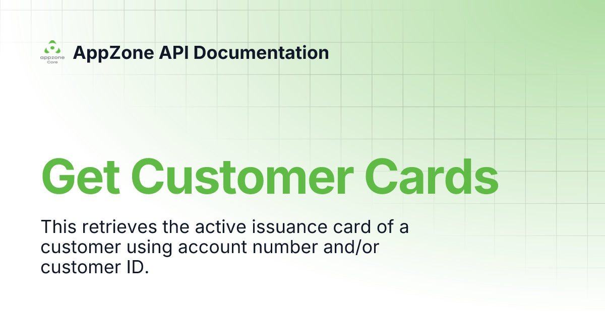 Get Customer Cards | AppZone API Documentation