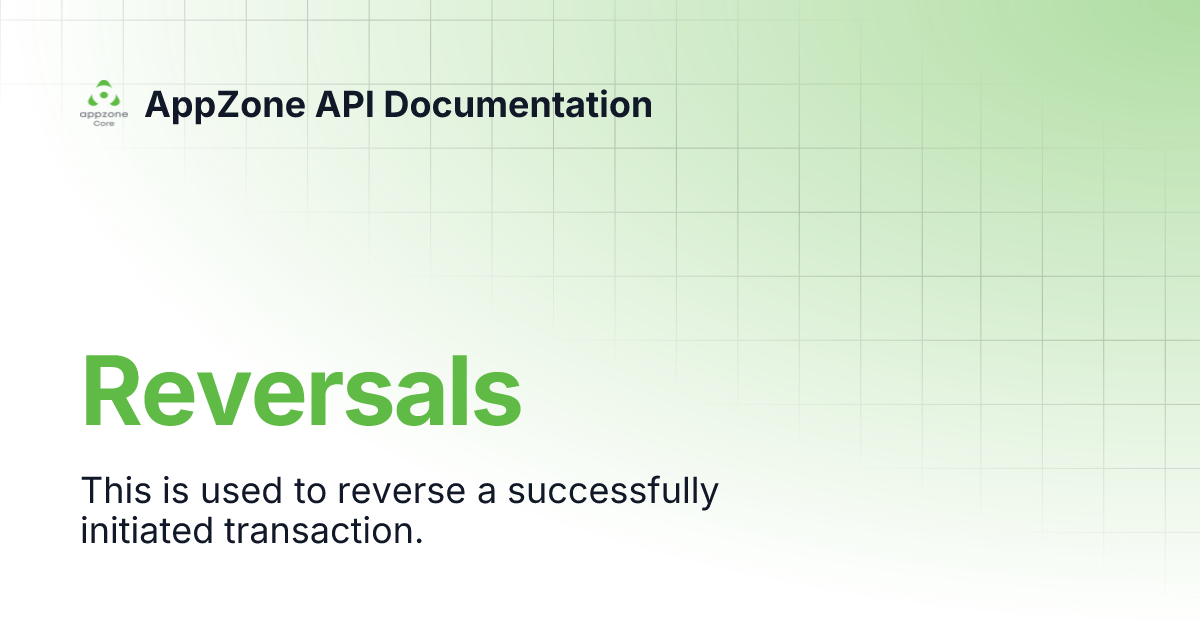 Reversals | AppZone API Documentation
