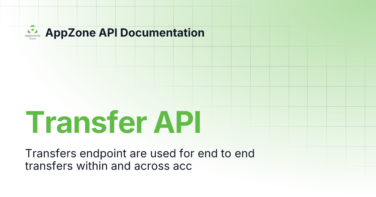 Transfer API | AppZone API Documentation