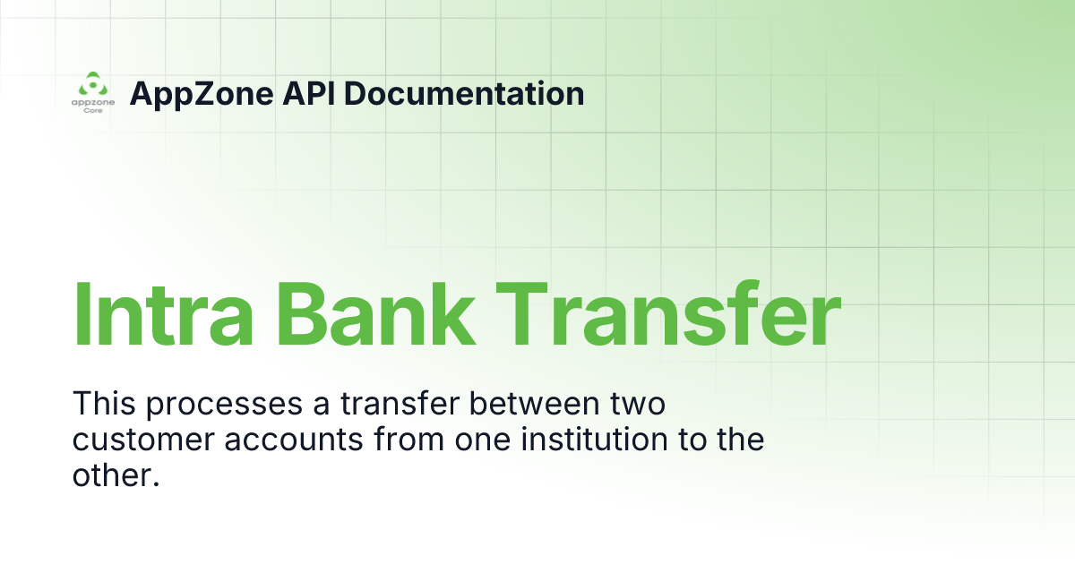 Intra Bank Transfer | AppZone API Documentation
