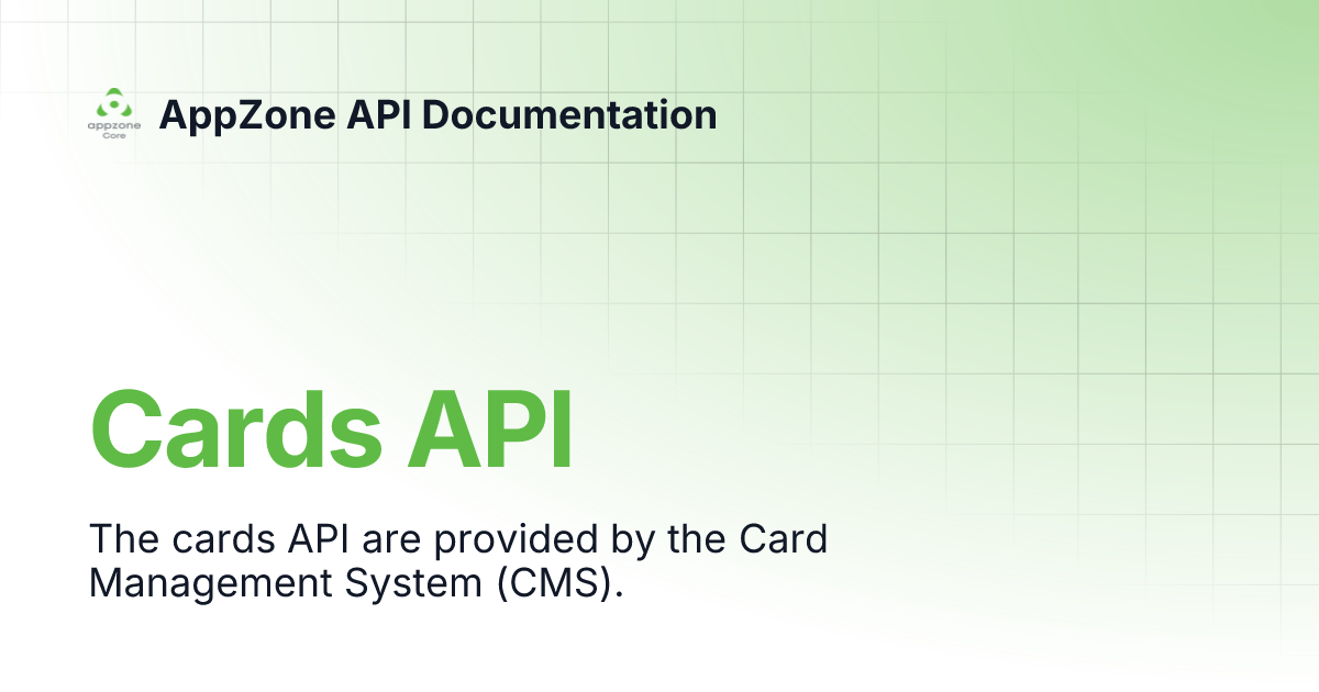 Cards API | AppZone API Documentation